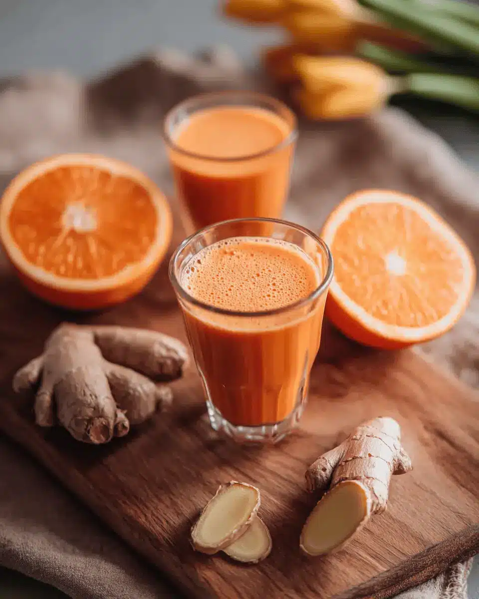 healthy orange ginger wellness shot