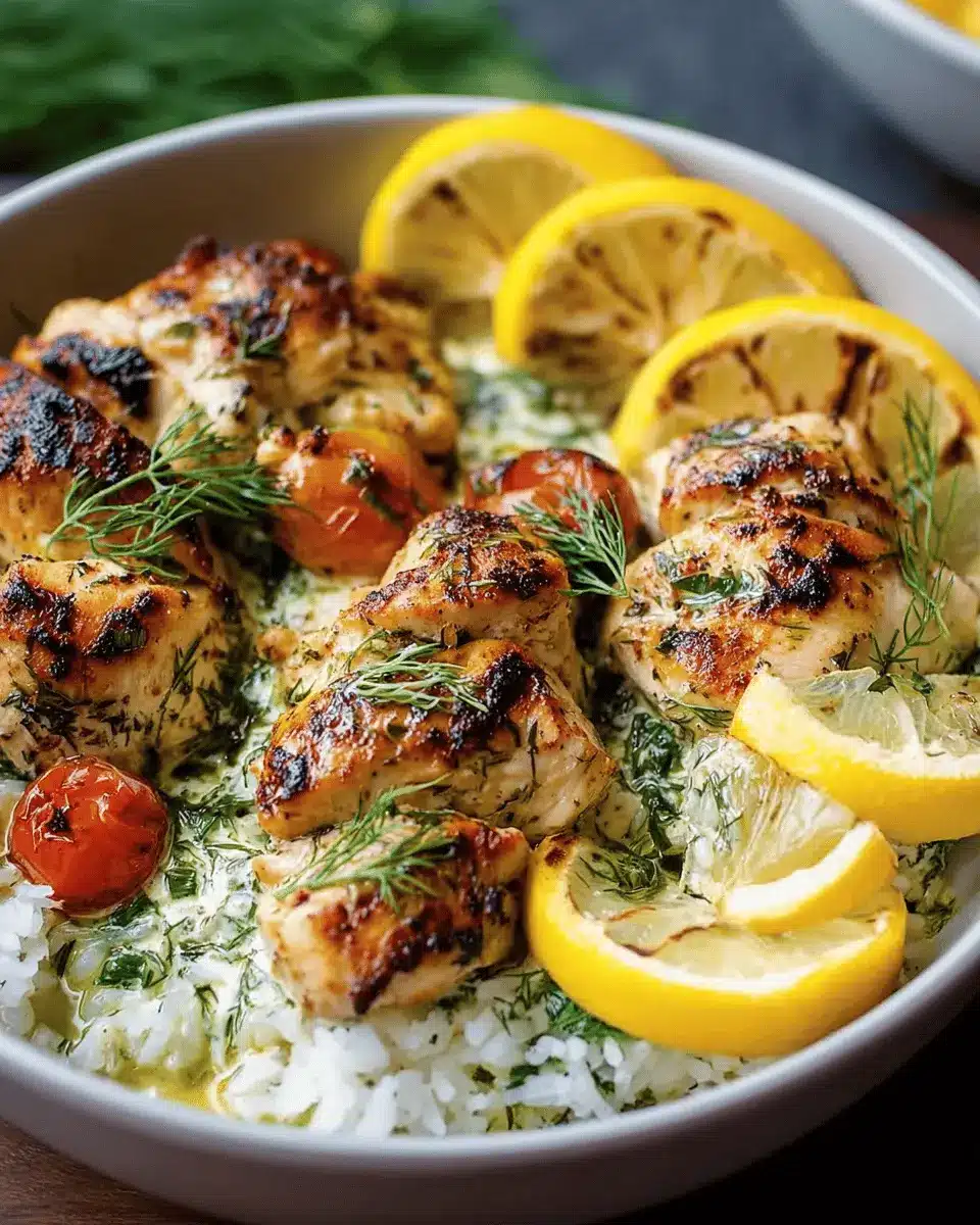 Mediterranean Lemon Dill Chicken Bowls