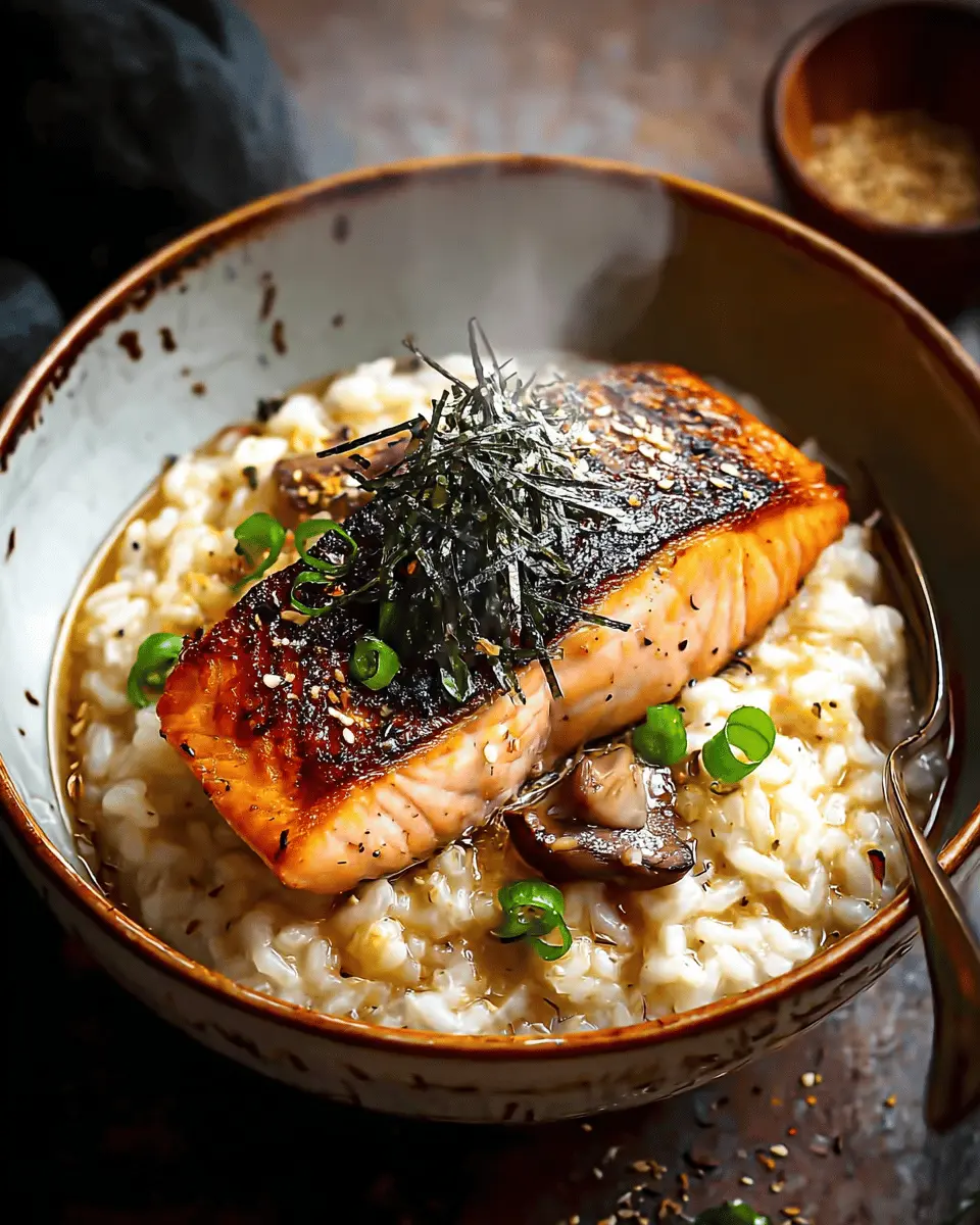 Japanese Style Risotto with Seared Salmon