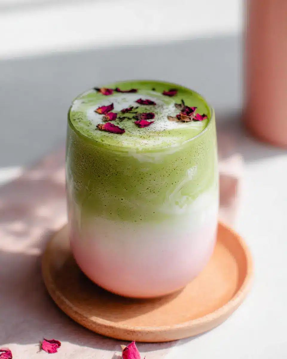 rose matcha latte